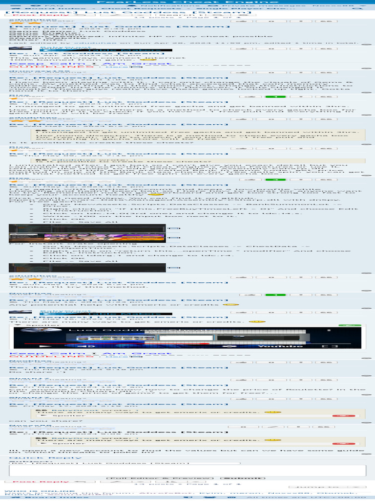 Lust Goddess Cheat Requests & Tips | PDF | Computing | Software