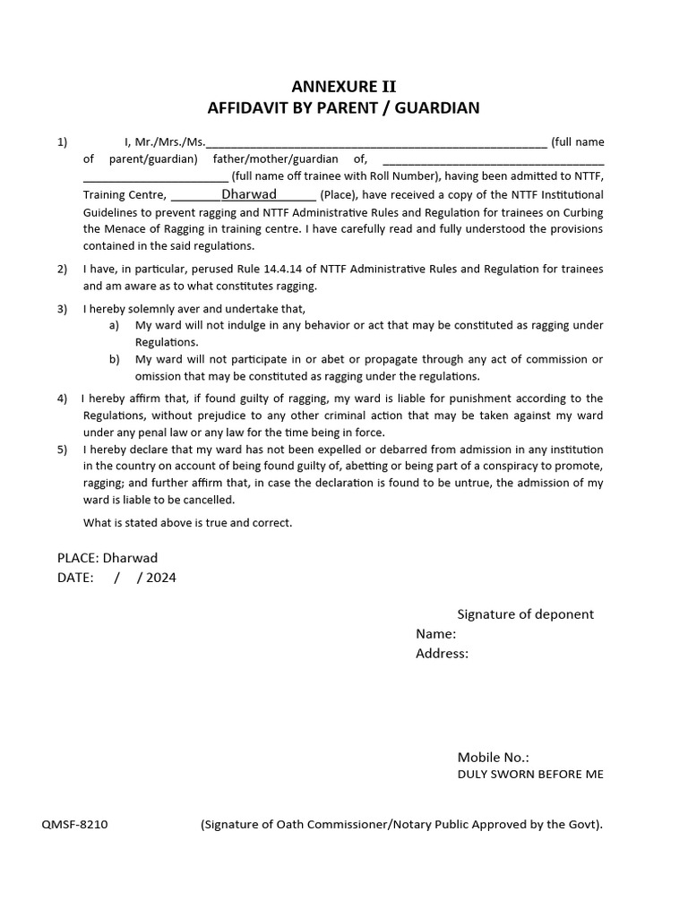 Annexure II | PDF | Affidavit | Government