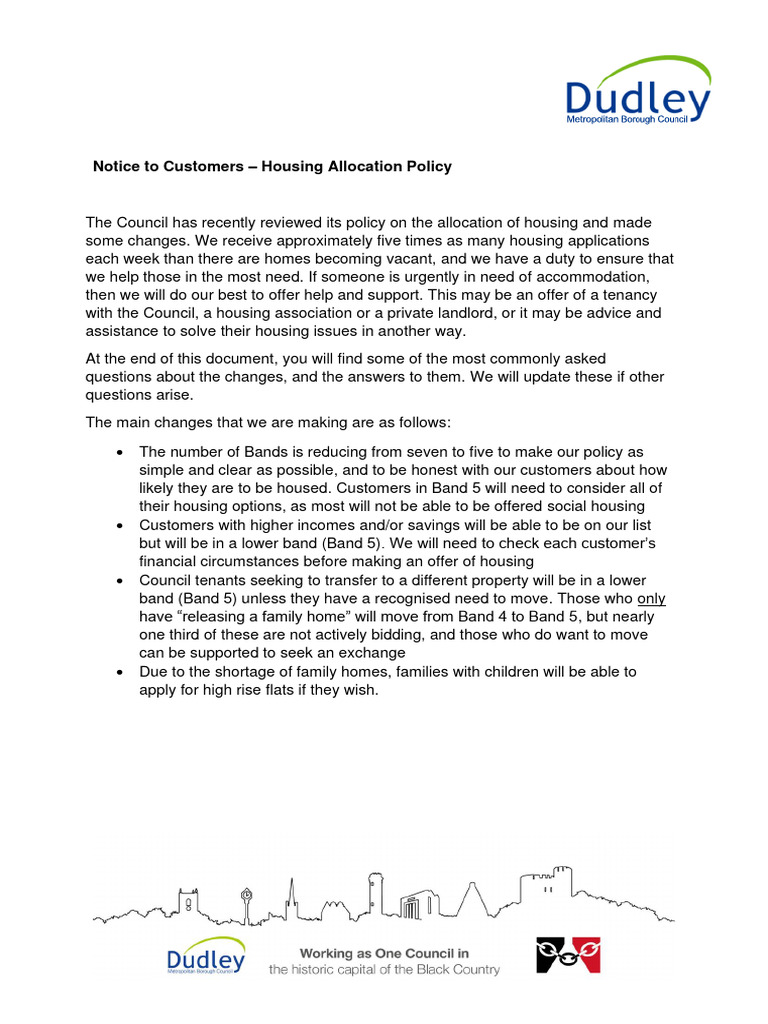 Allocation Policy Changes Message and Faqs v5 | PDF | Leasehold Estate ...