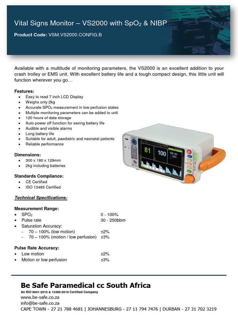 Vital-Signs-Monitor-VSM.VS2000.CONFIG.B-datasheet | Download Free PDF ...