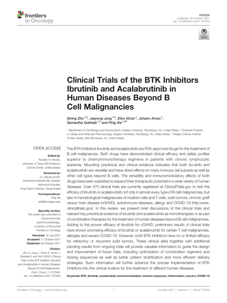 Fonc 11 737943 | PDF | Biology | Cell Biology
