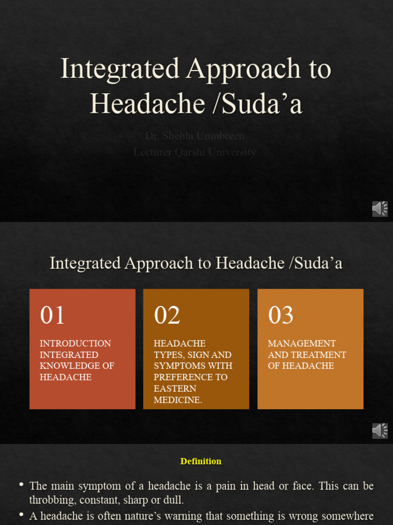 Integrated Approach To Headache by Dr. SHehla Unmbreen | PDF | Headache ...