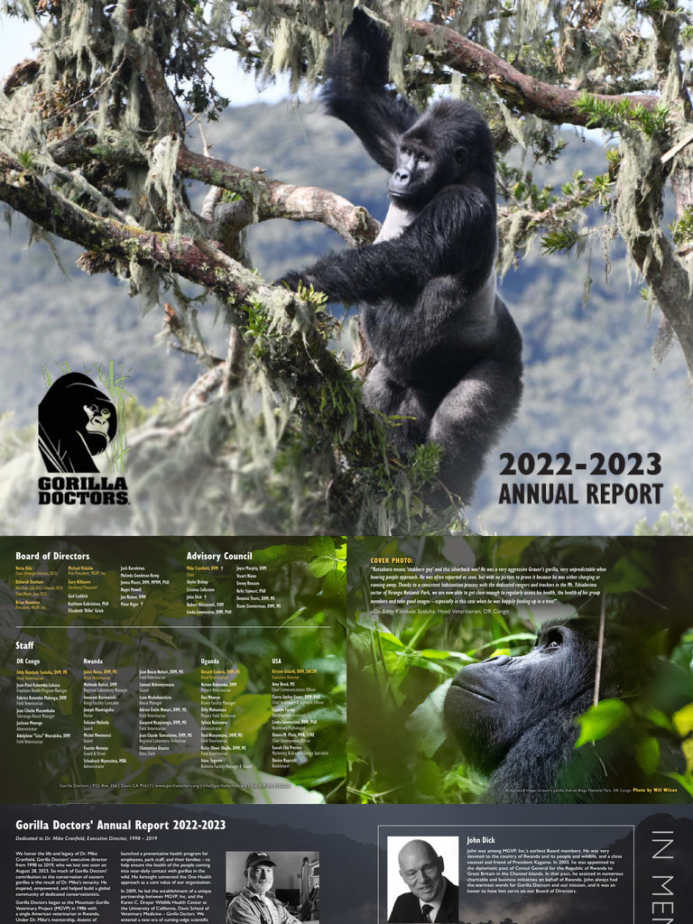 Gorilla Doctors AR 2022 2023 | PDF | Gorilla | Pathology