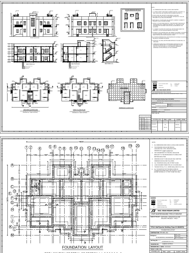 Type-II Staff Quarters Plan at Dholpur | PDF | Wall | Building Materials