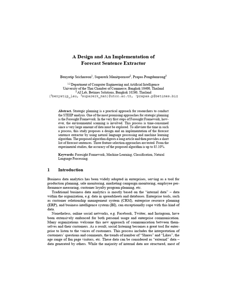 A Design and An Implementation of Forecast Sentence Extractor | PDF ...