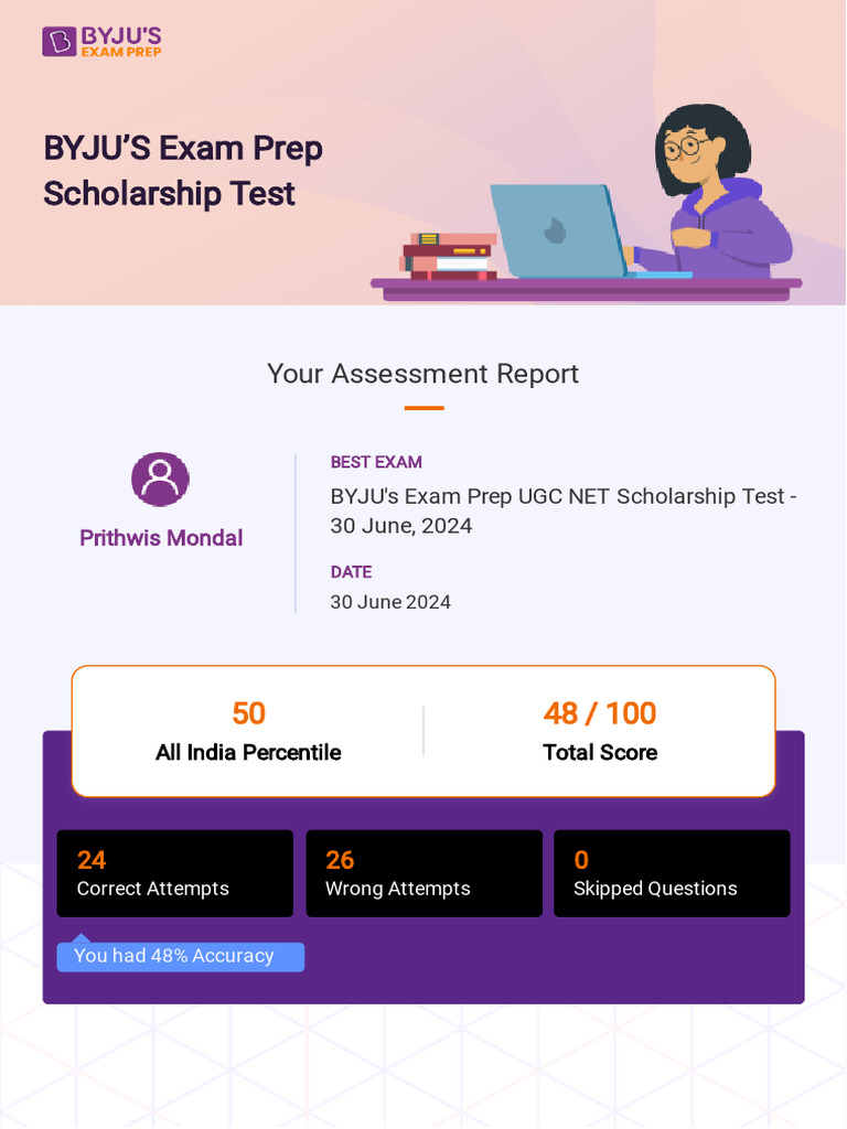 Byjus Scholarship Assessment | PDF | Cognition