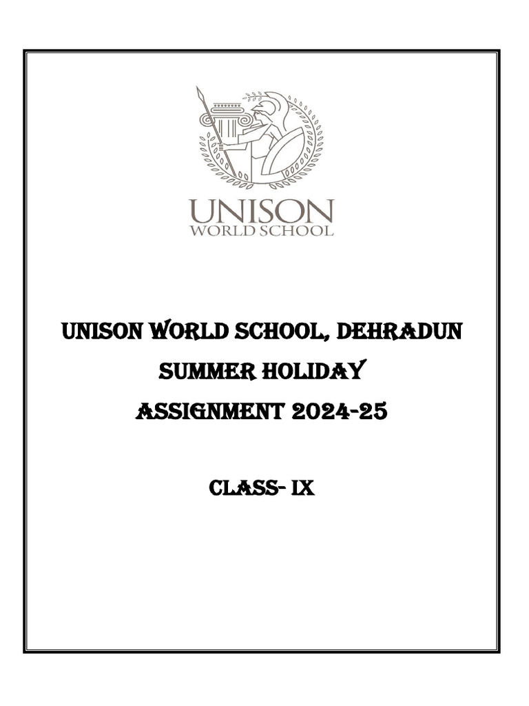 Grade 9 - Summer Holiday Assignment | PDF | Interest | Banks