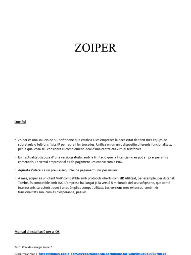 Zoiper | PDF