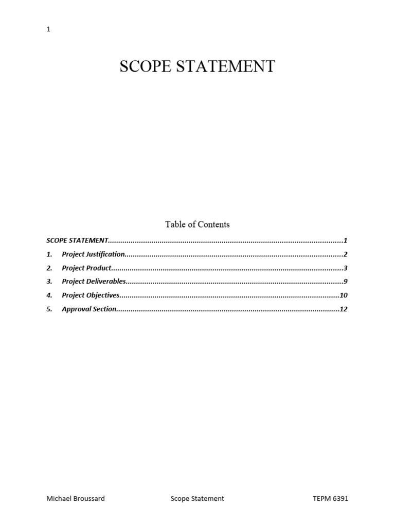 Scope Statement | PDF | Dangerous Goods | Regulatory Compliance