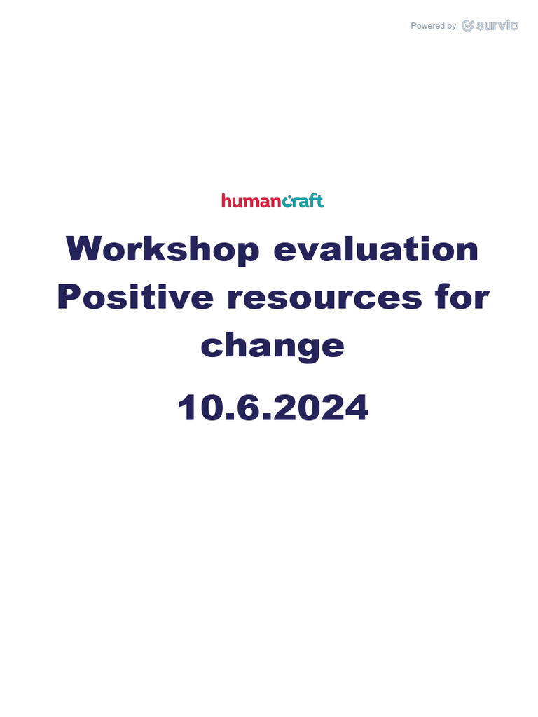 Evaluation - Positive Resources For Change - 10.6.2024 | PDF ...