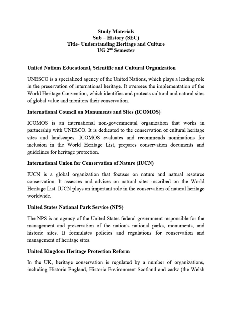 SEC For 2 Sem. (NEP) | PDF | Cultural Heritage | Archaeology