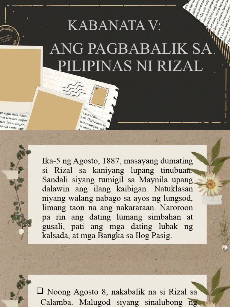 KABANATA-V-ANG-PAGBABALIK-NI-RIZAL-SA-PILIPINAS | PDF