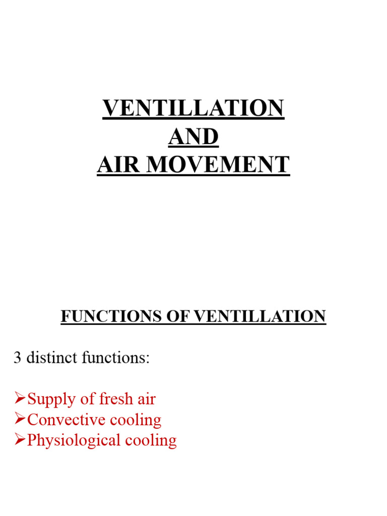 06ventillation & Air Movement | PDF | Duct (Flow) | Convection