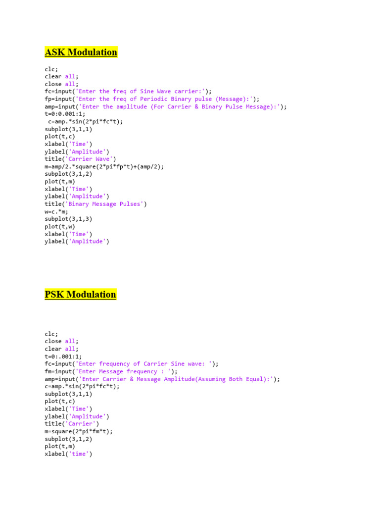 ASK Modulation | PDF