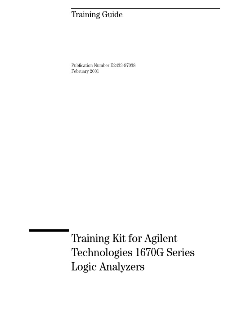 Training Kit For The Keysight Technologies 1670G Series Logic Analyzers - E2433-97038 | PDF ...