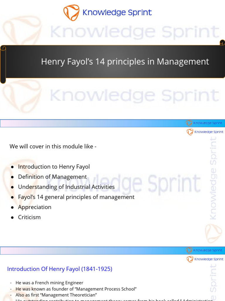 Henry Fayols 14 Principles in Management | PDF | Employment | Theory