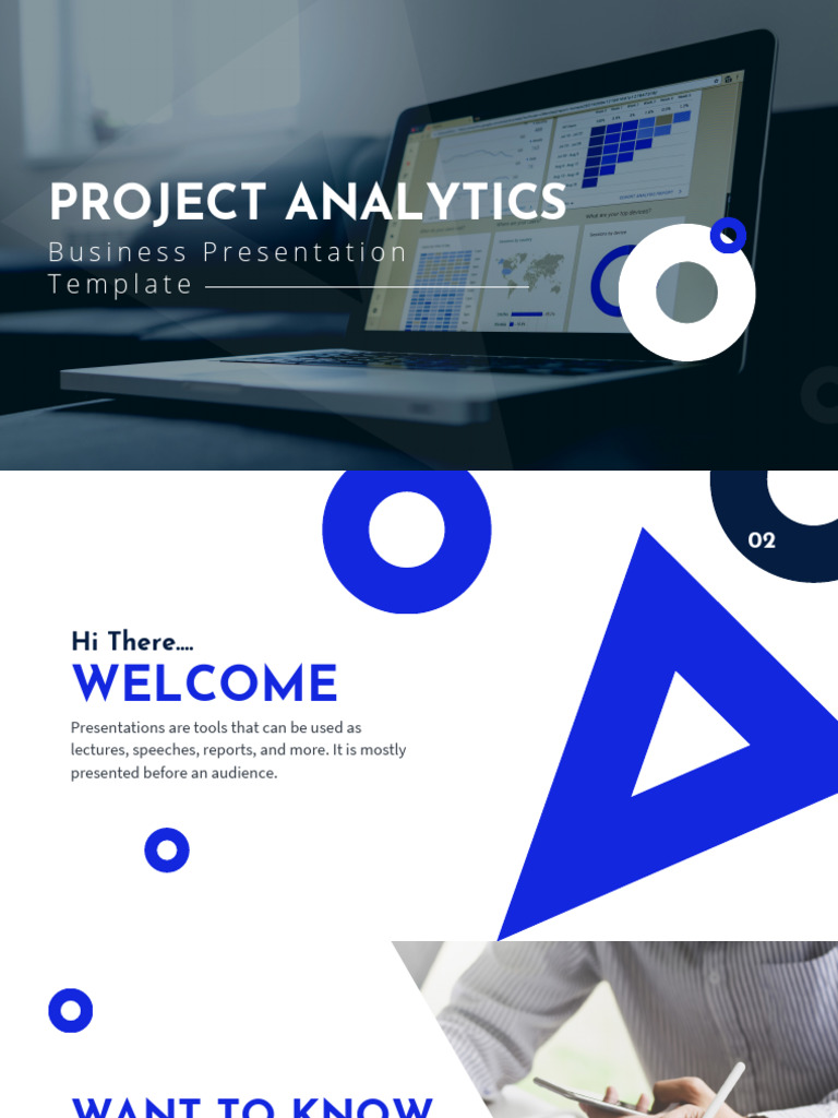 Blue Abstract Modern Productive Project Analytics Presentation | PDF | Cyberspace | Internet