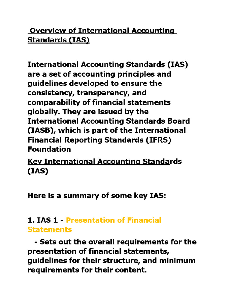 Ias Accounting Standards | PDF | International Financial Reporting ...