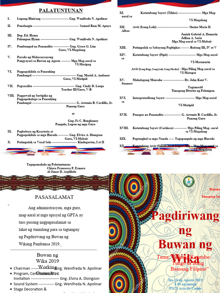 Buwan NG Wika-Programme 2019 | PDF