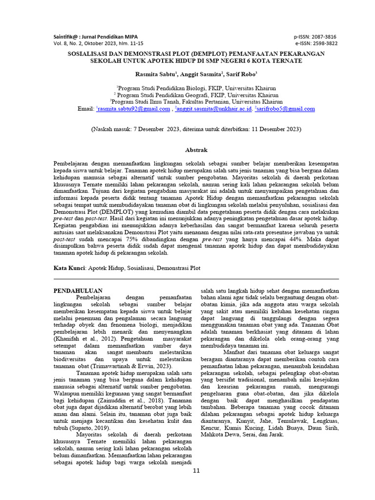 Sabtu, DKK, Sosialisasi Dan Demonstrasi Plot (Demplot) Pemanfaatan ...