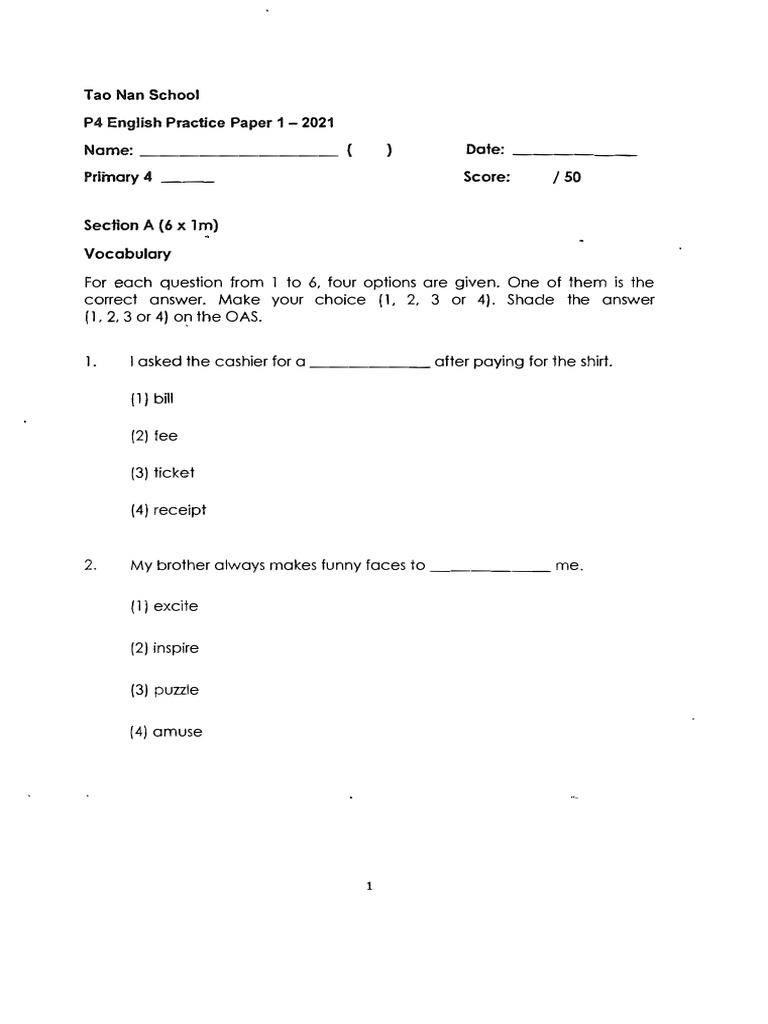 Practice Paper | PDF