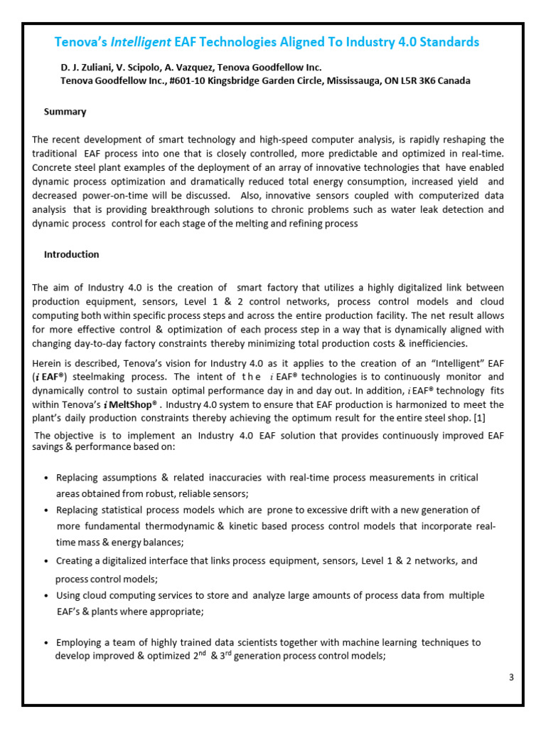 2022 - 03 DRI UPDATE - Intelligent EAF Technologies - TGI | PDF ...