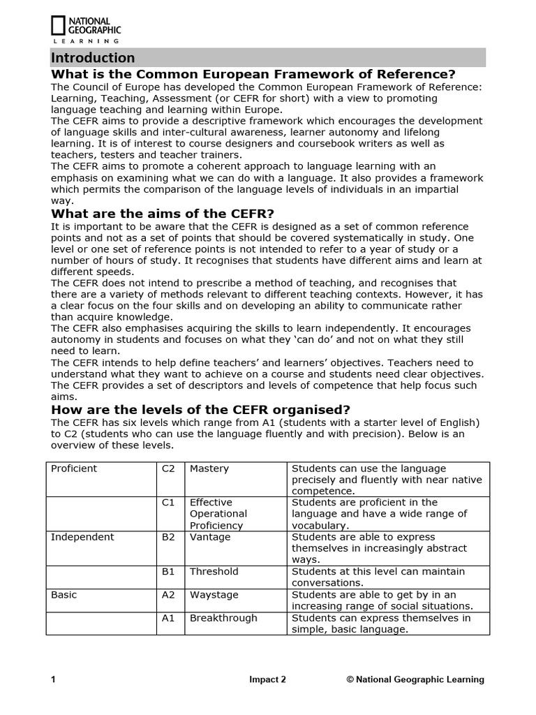 Impact Level 2 CEFR Correlation | PDF | Reading Comprehension | Human ...
