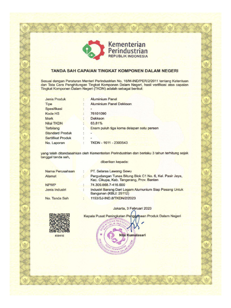 TKDN ACP & Dekkson | PDF