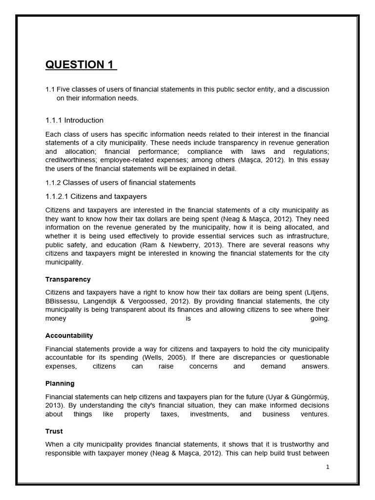 Users of Municipal Financial Statements | PDF | Debt | Public Finance