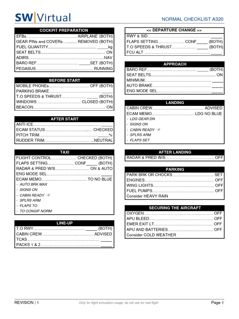 A320_Checklist (1) | Download Free PDF | Aircraft Flight Control System ...