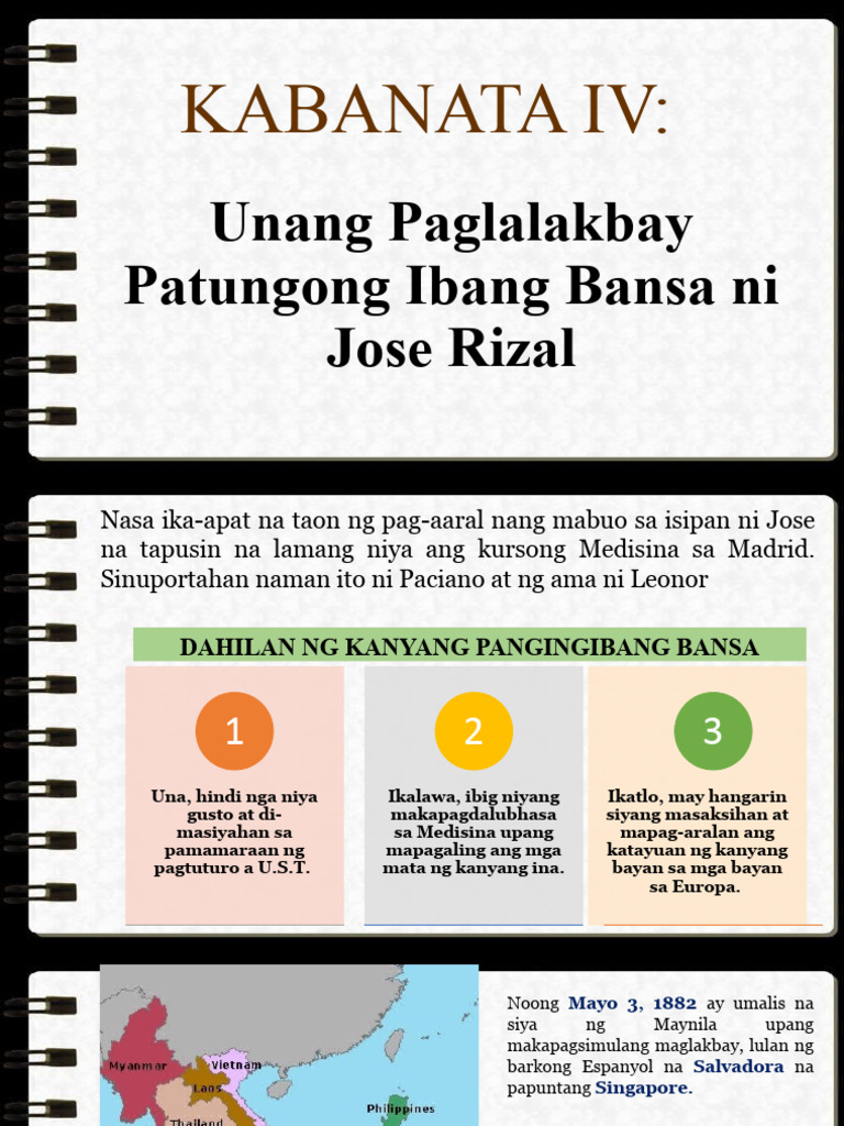 Kabanata IV Unang Paglalakbay Ni Rizal | PDF