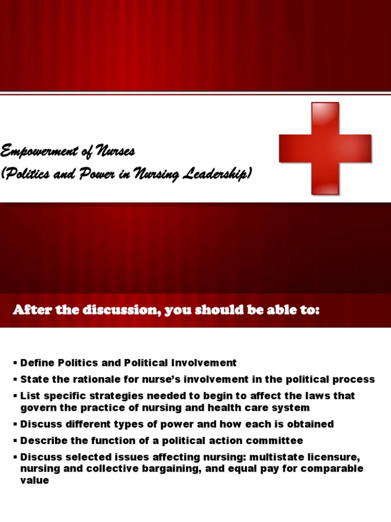 Empowerment of Nurses (Politics and Power in Nursing Leadership) | PDF ...