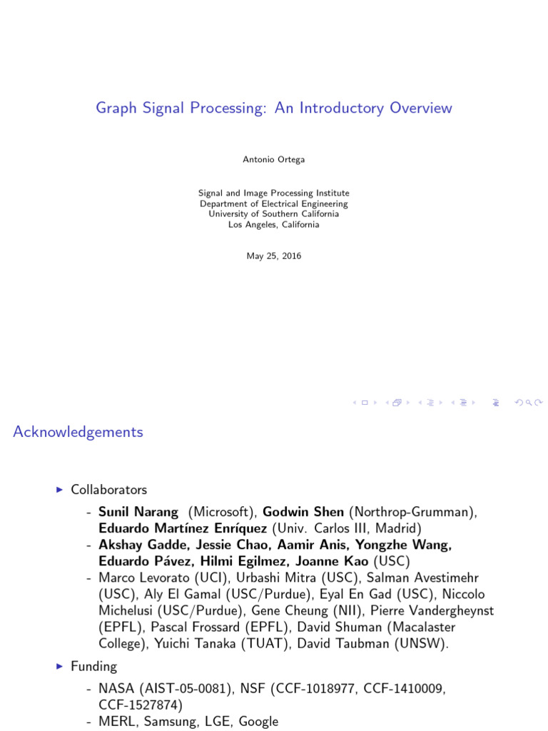 Slides - Graph Signal Processing: An Introductory Overview | PDF | Eigenvalues And Eigenvectors ...