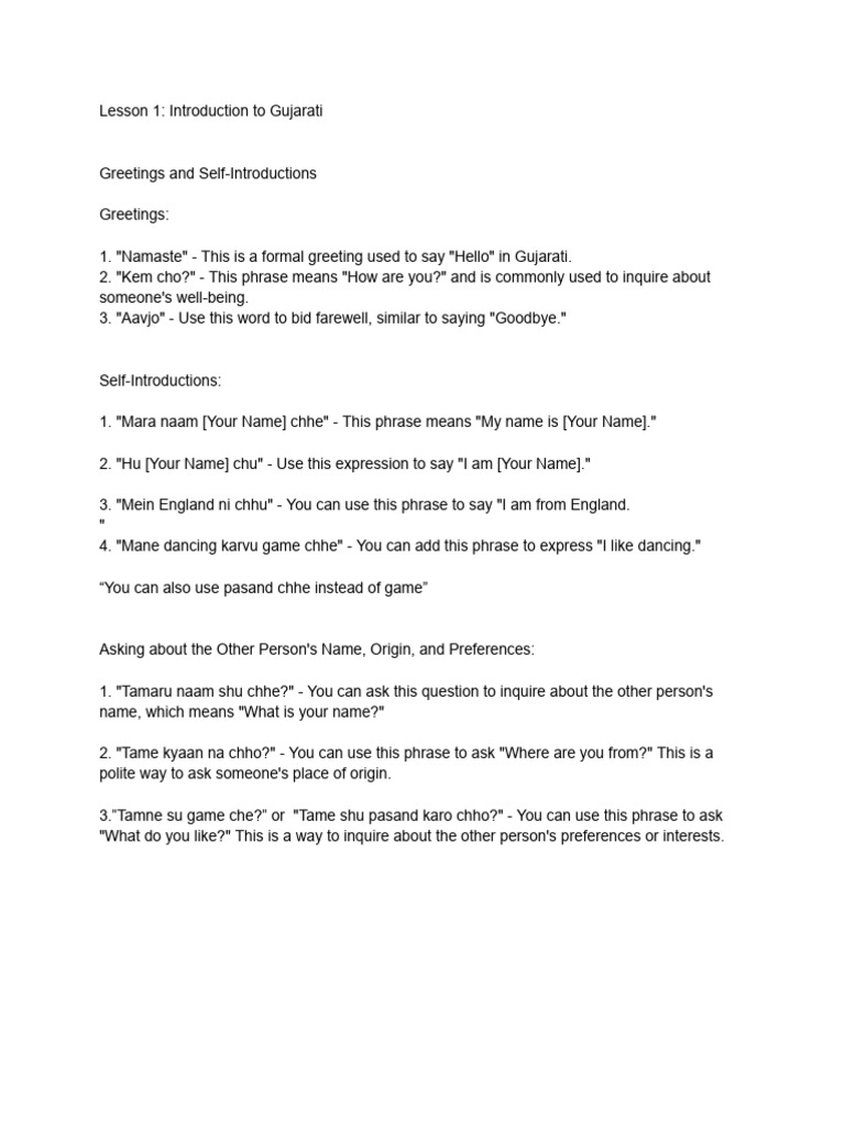 Introduction To Gujarati | PDF | Self-Improvement