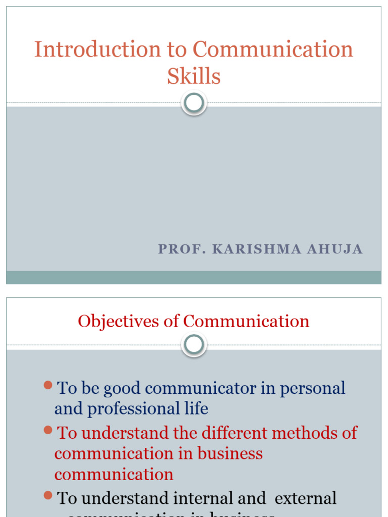 Introduction to Communication Skills | PDF | Communication | Code