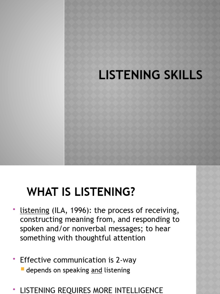 1-Basic Listening Skills | PDF | Nonverbal Communication | Psychology