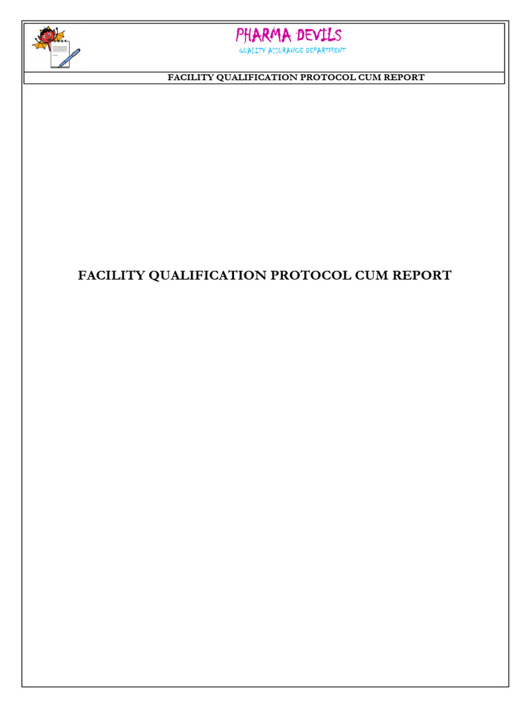 Facility Qualification Protocol 1 | PDF | Tablet (Pharmacy) | Wall