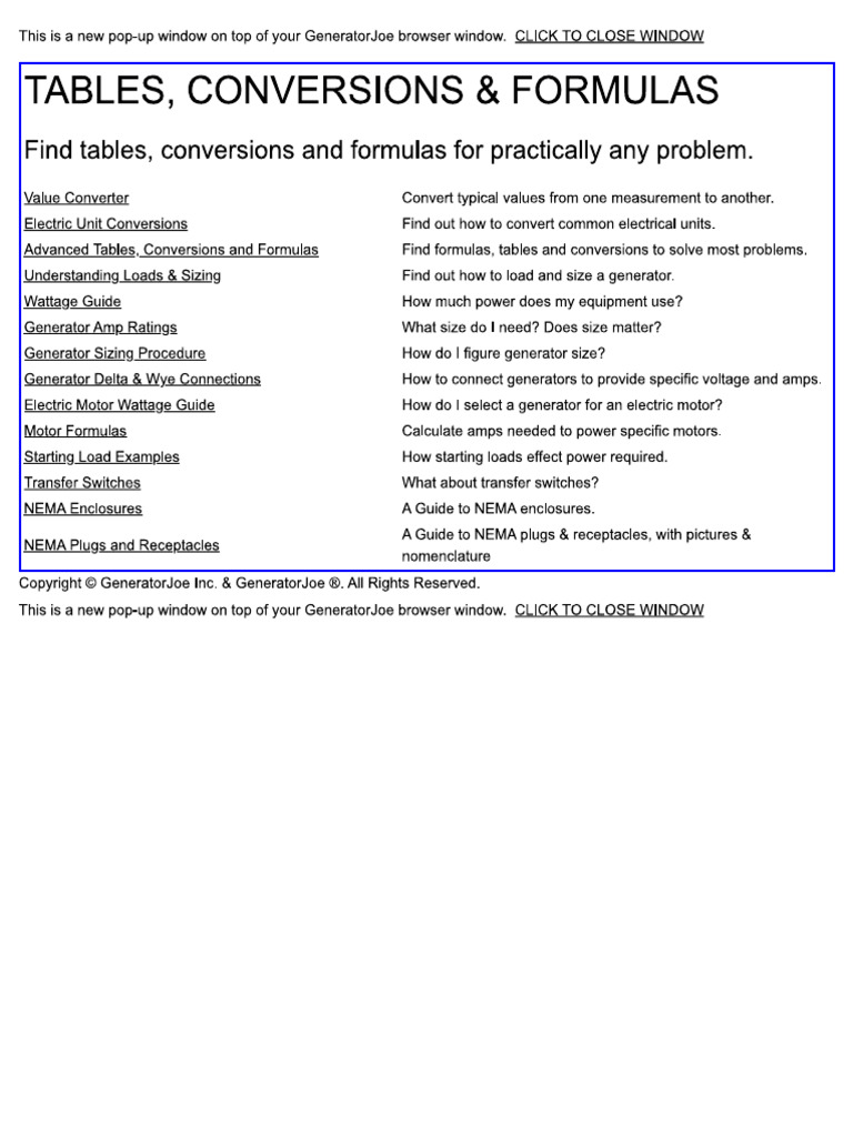 Tables and Formulas | PDF