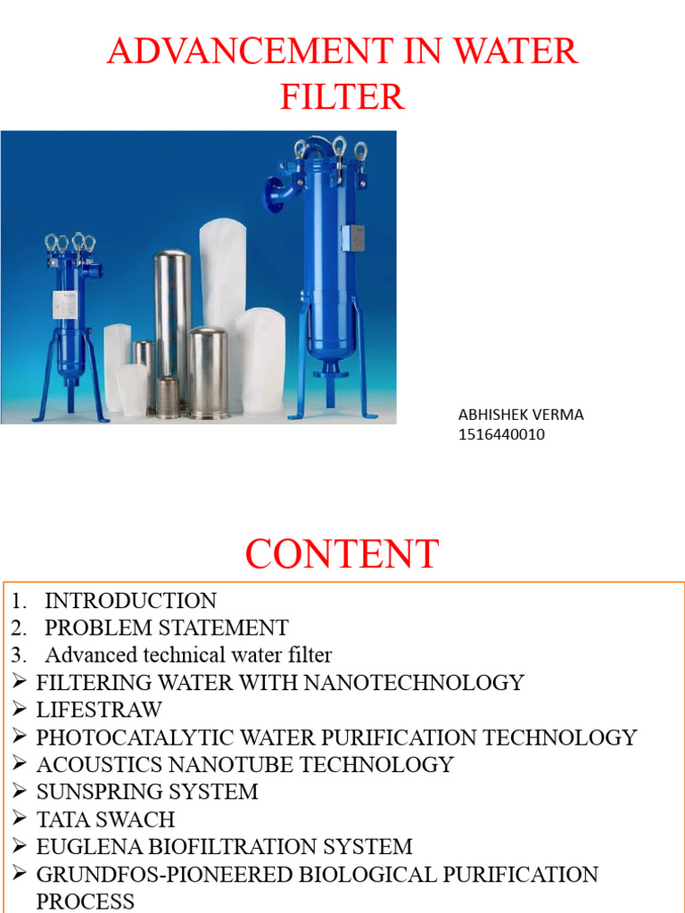Advanced Water Filtration Technologies | PDF | Materials | Physical ...