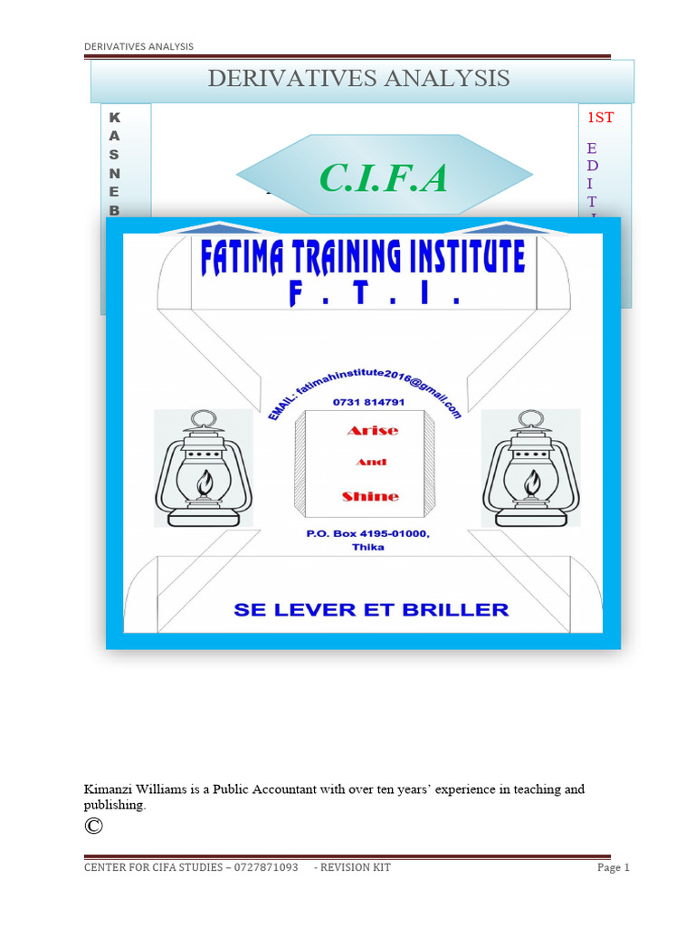DERIVATIVES ANALYSIS - REVISION KIT - 2024 (Repaired) | PDF ...