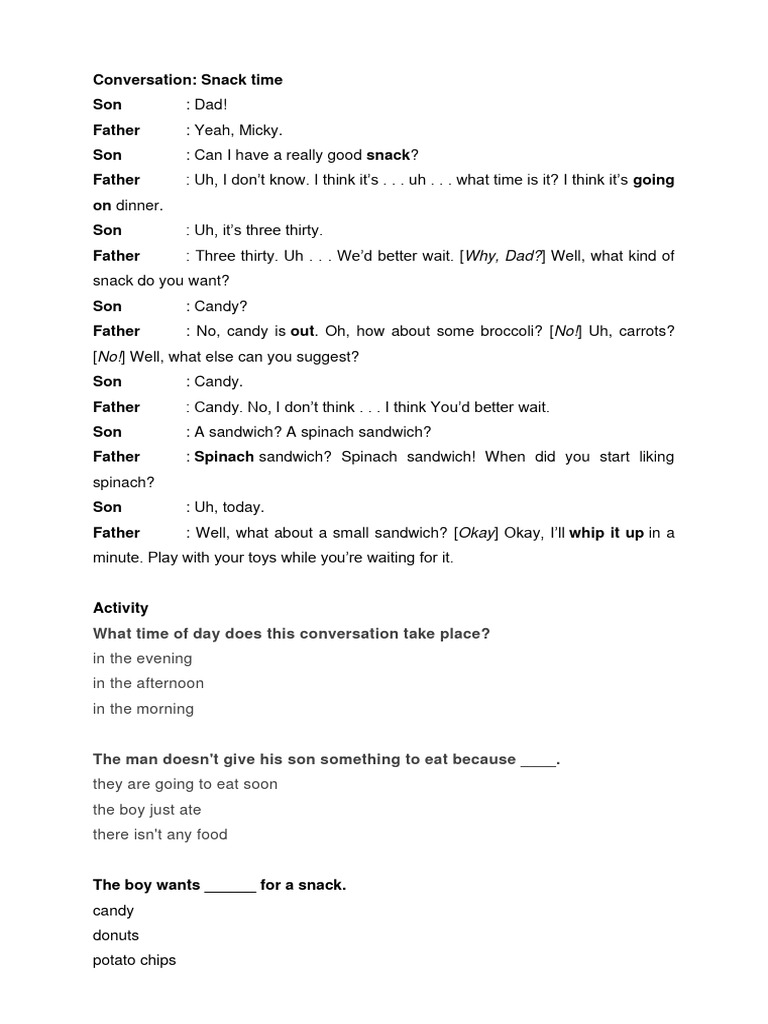 Conversation | PDF | Foods