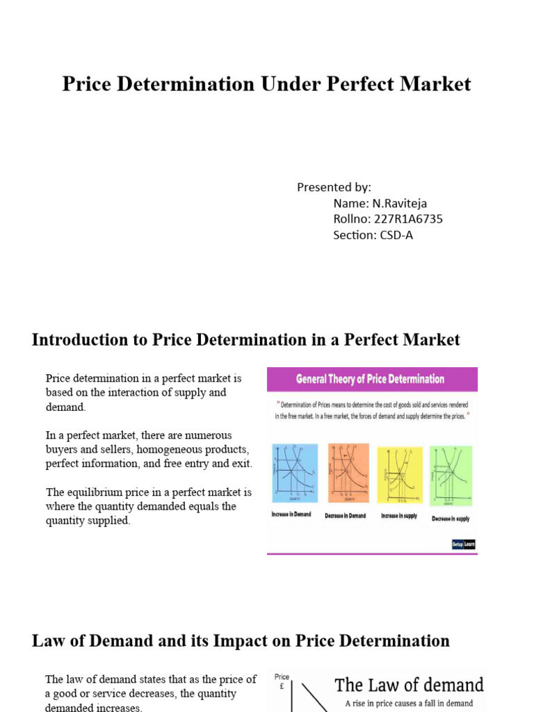 Price Determination Under Perfect Market | PDF | Supply And Demand ...