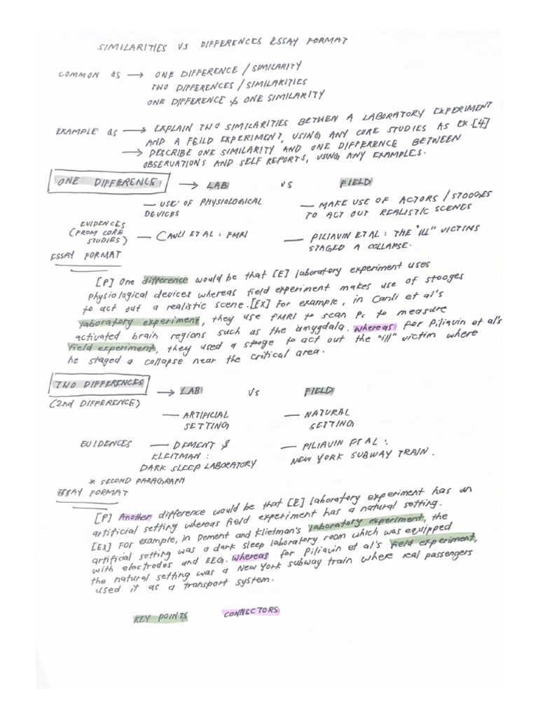Similarities and Differences | PDF