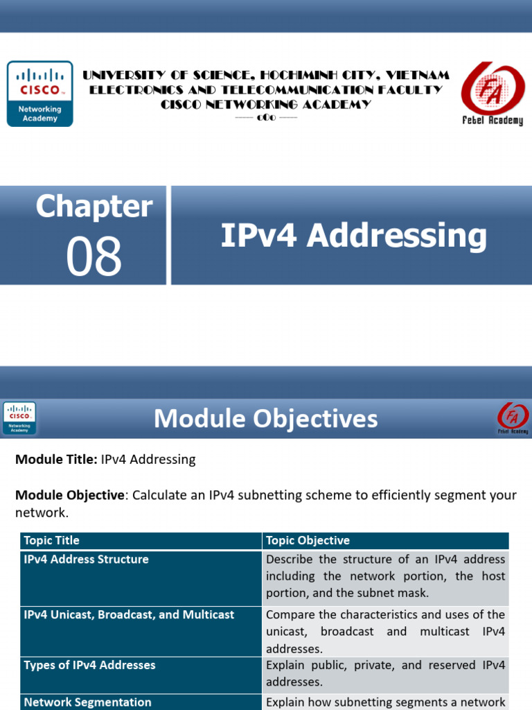 Chapter 8 - IPv4 Addressing | PDF | Ip Address | I Pv6