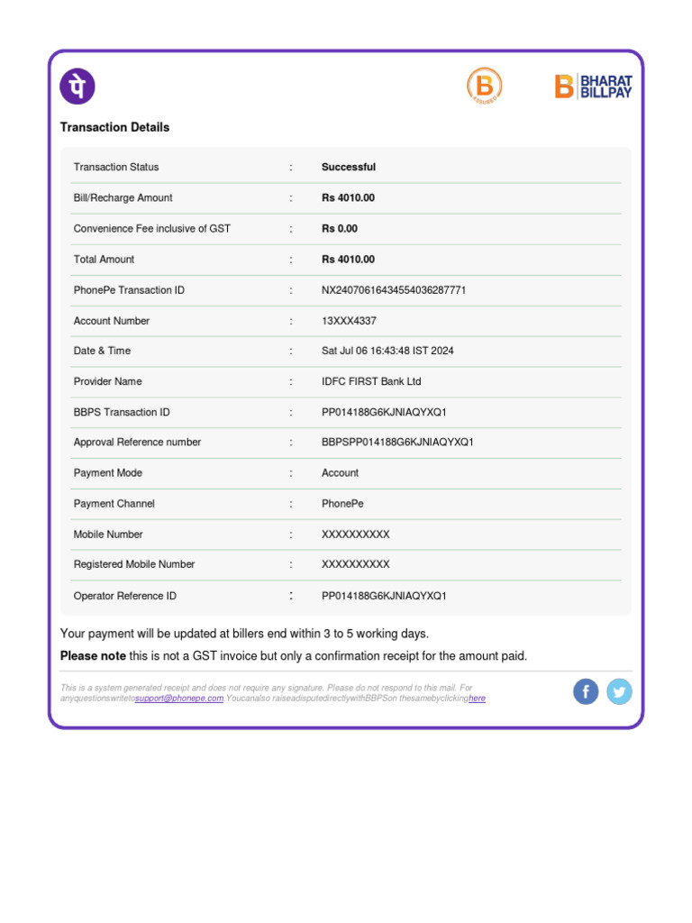 Payment Confirmation Receipt | PDF | Finance & Money Management