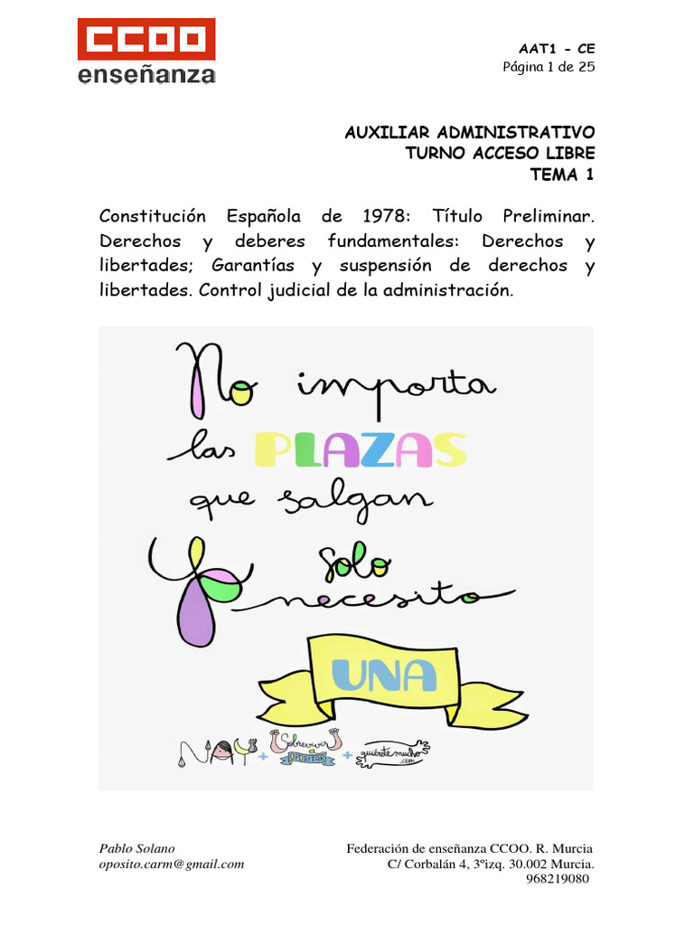Tema 1 Constitución Española Pdf Derecho Constitucional Justicia