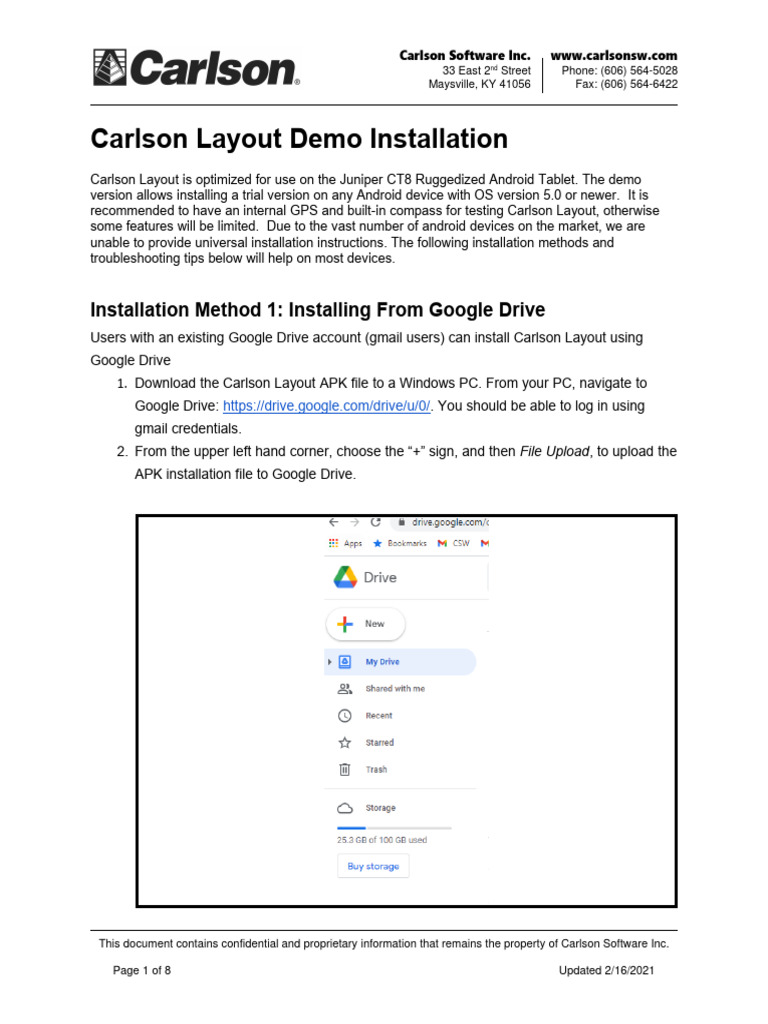 Carlson Layout Demo Installation Guide | PDF | Android (Operating ...