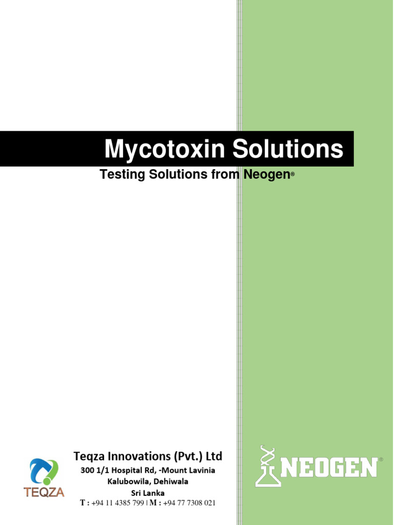 Neogen Mycotoxin Solutions | PDF | Immunoassay | Detection Limit