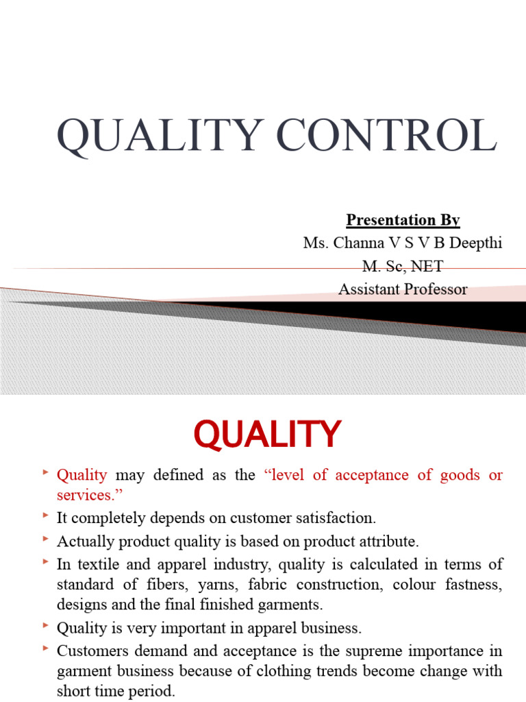 Quality Control & Quallity Assurance | PDF | Textiles | Quality Assurance
