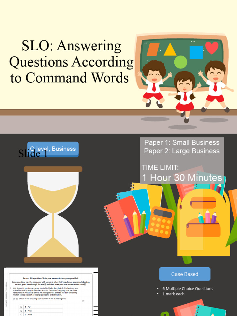 CL 9, Business, Revision (Command Words) | PDF | Question